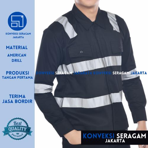 Jual Baju Kemeja Wearpack Seragam Proyek Tambang Safety Abu Grey ...