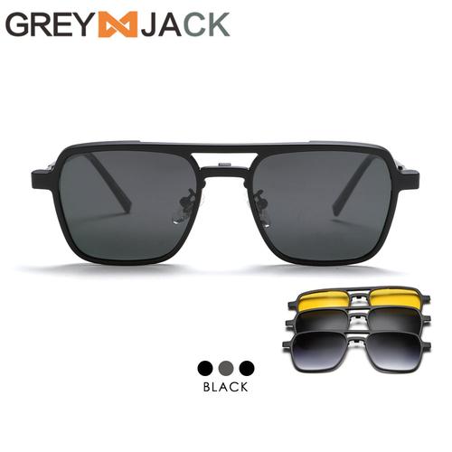 Promo Grey Jack Kacamata Clip On 4in1 Free Lens Polarized Aviator Metal 8136 Cicil 0% 3x ...
