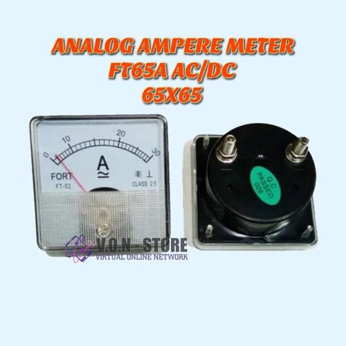 Jual ANALOG AMPERE METER AC/DC FT-65A size 65X65 AC/DC - 0-300A AC/DC ...