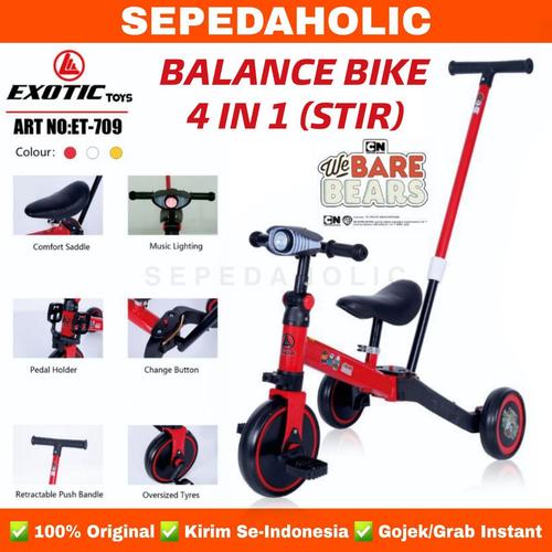 Jual Sepeda Roda Tiga 3 Push Balance Bike EXOTIC ET 709 Stir Tricycle ...