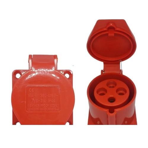 Jual INDUSTRIAL PANEL MOUNTING SOCKET FORT CEE 4 PIN 32A 324 3P+E PANEL - Kab. Karawang - Wobble ...