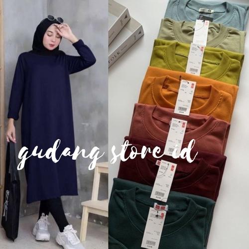 Jual LONG TUNIK JUMBO - LONG TUNIK KAOS - LONG TUNIK UNIQLO TERBARU - SOFT DENIM - Kota ...