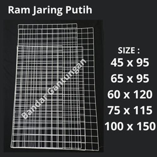 Jual Ram Kawat Putih Grid Wall Foto Ram Putih Display Aksesoris Hp-BH ...
