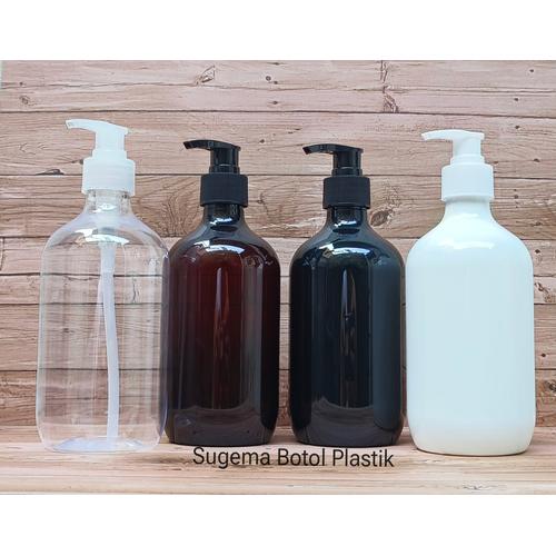 Jual BOTOL PUMP 500ML LOTION NECK 28 PET TEBAL / BOTOL PUMP 500ML MADA - Botol Hitam, Pump Putih ...