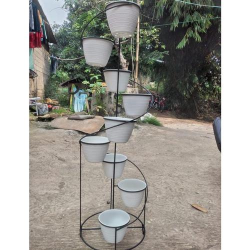 Jual 9 in 1 standing pot melingkar modern minimalis/standing pot besi ...