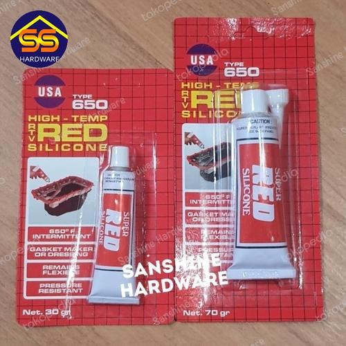 Jual LEM SILICONE RED High Temp 30gr / 70gr Lem Sealer Merah Sealant ...