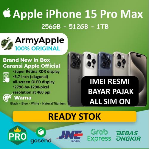 Jual IMEI RESMI iPhone 15 Pro Max Promax 256GB 512GB 1TB Dual Nano SIM Blue - 256GB Regular ...