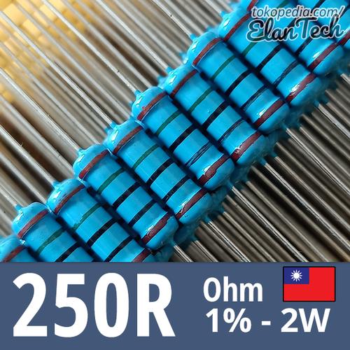 Jual Resistor 250R 2W 1% 250 Ohm Metal Film Standard Taiwan ElanTech ...
