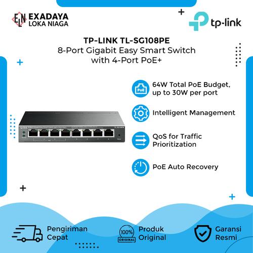 Jual TP-Link TL-SG108PE 8 Port Gigabit Easy Smart Switch with 4 Port ...