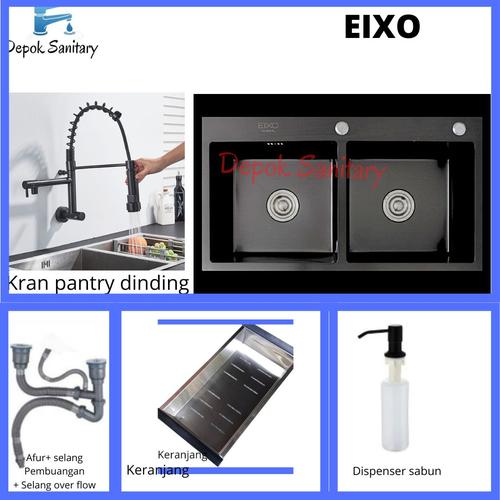 Jual PAKET KITCHEN SINK HITAM 8245 SS 304 PLUS KRAN PANTRY DINDING ...