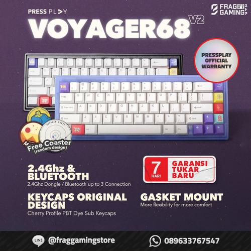 Jual Pressplay Voyager68 V2 65% Mechanical Keyboard Wireless Press Play ...