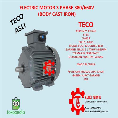 Jual TECO 10 HP 7.5 KW 3 Phase 2 Pole B3 Elektro Motor/dinamo/Motor Induksi - Kota Tangerang ...