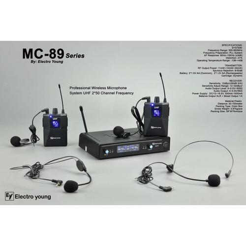 Jual Mic wireless EY Electro young MC89 MC 89 dengan 3 jenis varian mic ...