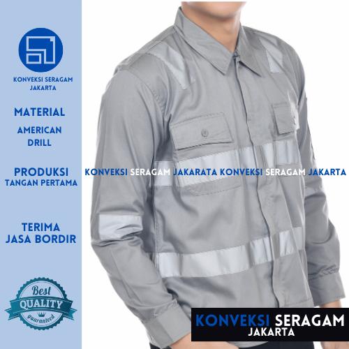 Jual Baju Kemeja Wearpack Seragam Proyek Tambang Safety Abu Grey ...