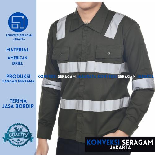 Jual Baju Kemeja Wearpack Seragam Proyek Tambang Safety Abu Grey ...