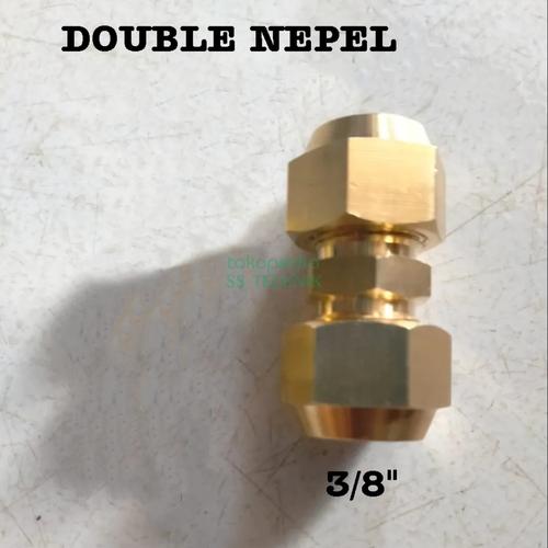 Jual Double nepel ac set nut 3/8 double baut sambungan pipa ac ukuran 3 ...