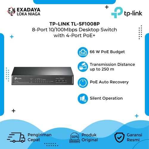Jual TP-Link TL-SF1008P 8 Port 10/100Mbps Desktop Switch with 4 Port ...