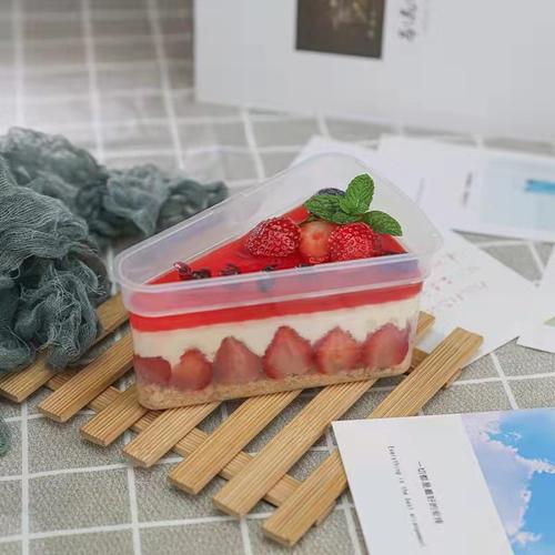 Jual Wadah Dessert Box cup pudding bentuk Segitiga dengan tutup dan ...