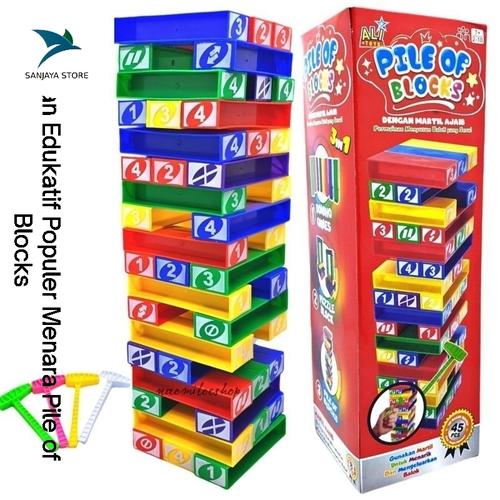 Promo Mainan Edukasi Block Susun Menara Balok Roboh Permainan Populer ...