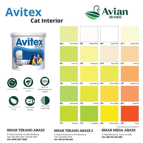 Jual CAT TEMBOK AVITEX 25 KG PUTIH SUPER WHITE - Kota Bandung - SINAR ...