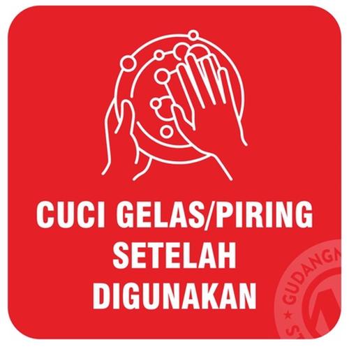 Jual STIKER VINYL CUCI PIRING SETELAH DIGUNAKAN - Merah, M 20x20cm ...