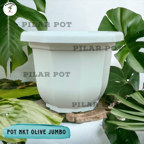 Promo Pot Bunga Tanaman Plastik Nkt Olive 50 Putih Jumbo - NKT OLIVE ...