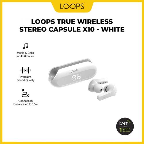 Jual LOOPS True Wireless Stereo Capsule X10 TWS Bluetooth - White ...