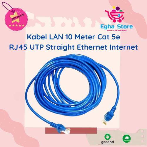 Jual Kabel LAN 10 Meter Cat 5e RJ45 Straight UTP Wifi Internet Ethernet ...