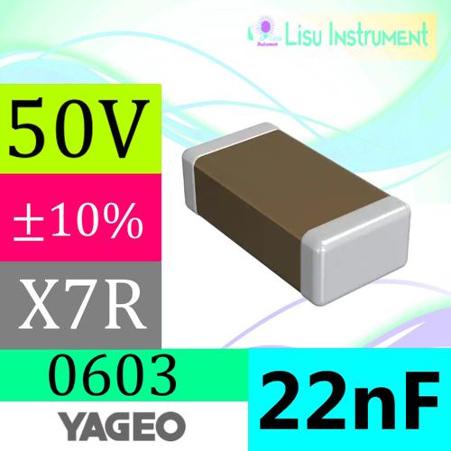 Jual 22nF ±10% 50V X7R 0603 1608(mm) SMD Capacitor YAGEO ...