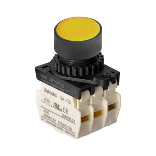 Jual Autonics 22/25 Round Push Button Switches S2PR-P1 - Kuning, 2AB ...