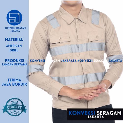 Jual Baju Kemeja Wearpack Seragam Proyek Tambang Safety Cream Panjang ...