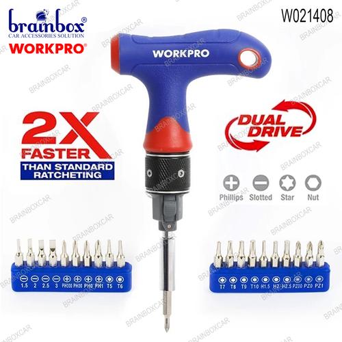 Jual Workpro W021408 22PCS Obens Set Otomatis Screwdriver Dual Drive T-Hand - Kota Batam ...