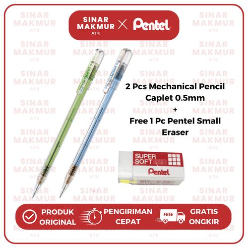Jual Pensil Mekanik/Mechanical Pencil Caplet Free Penghapus Pentel (Set ...