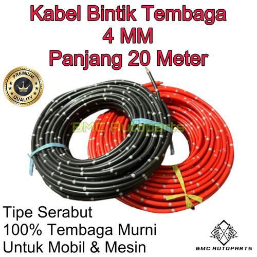 Jual Kabel Bintik Tembaga 4 MM x 20 Meter Tipe Serabut / Kabel Ampere Mobil - Hitam - Kab. Bogor ...