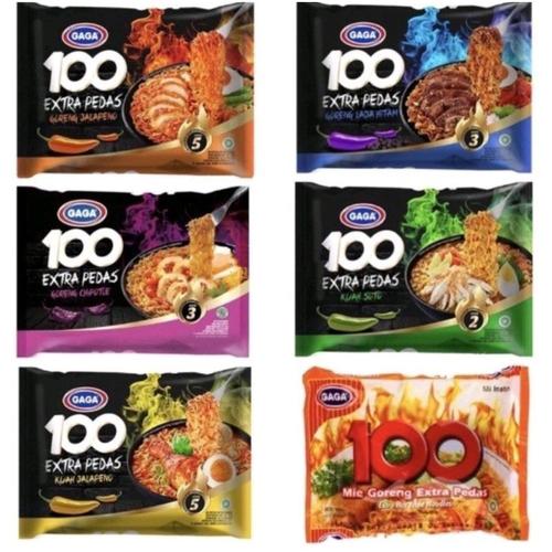 Jual Mie Gaga 100 Extra Pedas Goreng Kuah Jalapeno Soto Lada Hitam ...