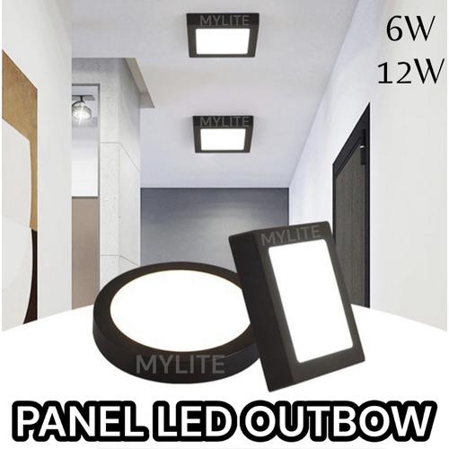 Jual Lampu Led Panel 6 W 12 Watt Plafon Hitam Tempel Outbow Black 220V ...