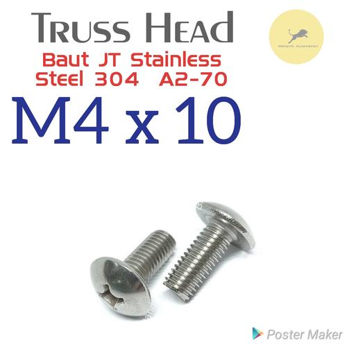 Jual Baut JT M4 x 10 Payung Obeng SUS304 - Jakarta Timur - Mekanikautomation | Tokopedia