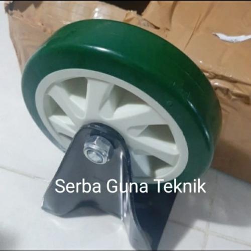 Jual Roda PU Hijau 5" inch ( Plat Mati ) Sumo Wheel Caster Double ...