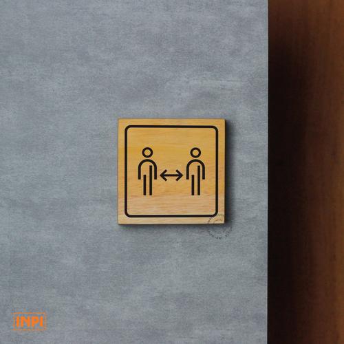 Jual sign jaga jarak - keep safe distance sign system -wall sign ...