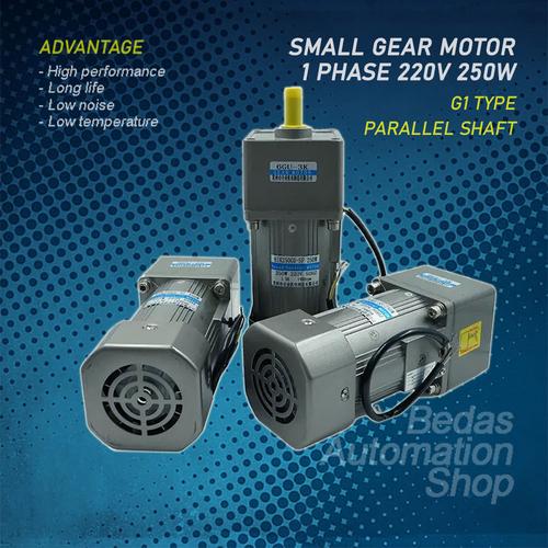 Jual Paket gear motor induksi 1 phase AC 220V 250W & Speed controller ...