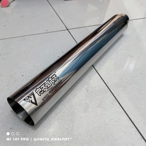 Jual Custom Straight Pipe Runcing 3,5in inlet 2in Plus Resonator 50cm ...