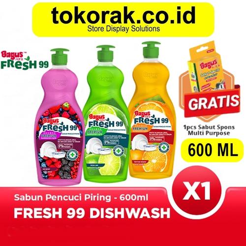 Jual BAGUS FRESH 99 SABUN CUCI PIRING ANTI BAKTERI BOTOL 600 ML JERUK ...