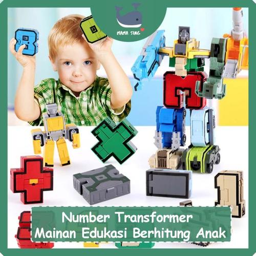 Promo MAMA SING Number Transformer Mainan Robot Angka Anak Edukasi 1set ...