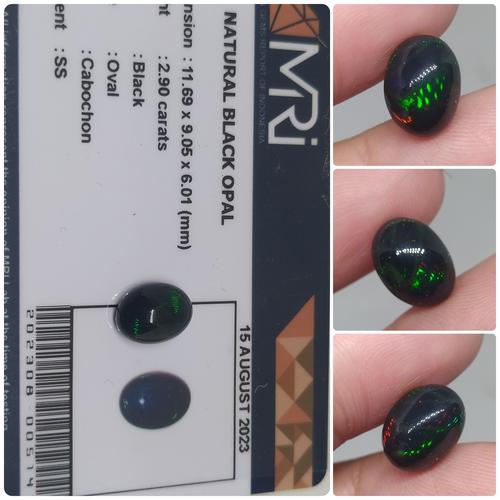 Jual Natural Black Opal BO Welo JARONG 2,9 ct up oval memo GLI - Kab ...