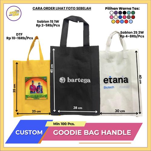 Jual Custom Sablon Tas Belanja Handle Spunbond Goodie Tote Bag Logo 75 ...