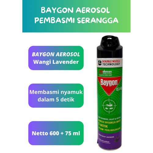 Promo BAYGON 600 mL Obat Nyamuk Lalat Kecoa Semprot Aerosol Spray SC ...
