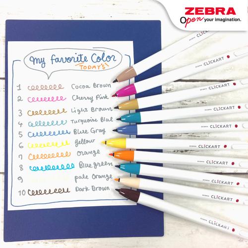 Jual Zebra ClickArt Retractable 0.6mm spidol Fine Point - Dark Colors ...