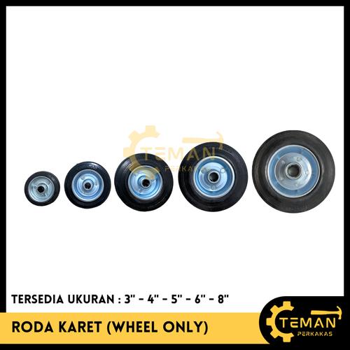 Promo Roda Troli Karet 3 - 4 - 5 - 6 - 8 Inch / Roda Only / Roda Hitam ...