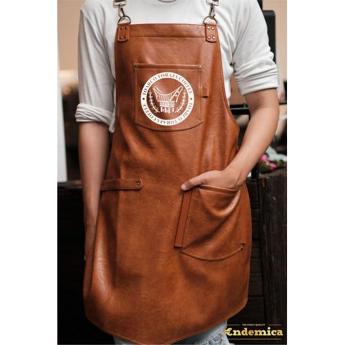 Jual Full sintetis leather apron quantum premium for barista + bordir ...