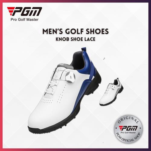 Promo PGM Mens Golf Shoe FITGO Knob Lace Golf Men Shoes Anti Slip Anti ...